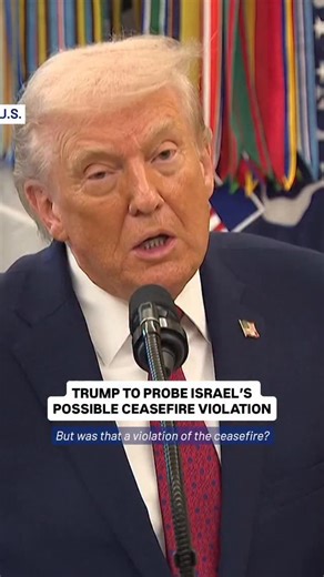 10 News on Instagram: "The United States is investigating whether Israel violated the Gaza ceasefire by killing a Hamas leader on Saturday, U.S. President Donald Trump confirmed on Monday. Trump went on to say, however, that his relationship with Israeli Prime Minister Benjamin Netanyahu is “very good” and doesn’t believe Israel has been undermining peacemaking efforts. On Sunday, Hamas’ Gaza chief Khalil Al-Hayya urged Trump to compel Israel to “respect the agreement” and “not expose it to coll