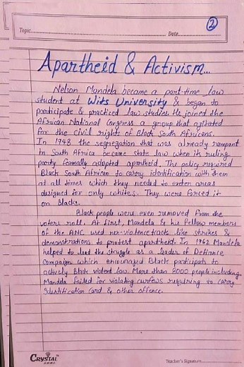 ENGLISH Class 10th Project Nelson Mandela UP Board