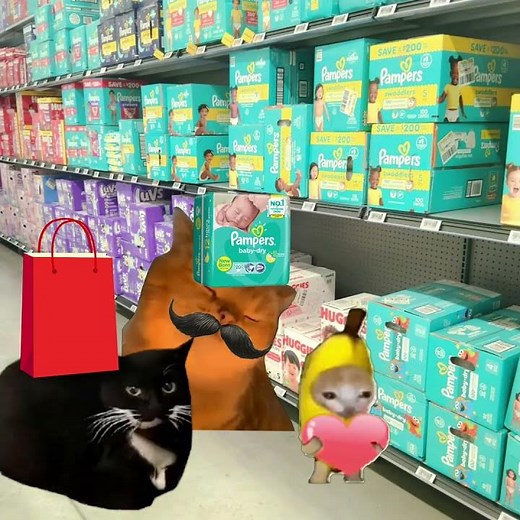 Yapapa & Baby Banana Cat Shopping Lost Car 😺❤️ #catmemes #cat #shorts #fyp #bananacat