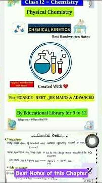 Class-12th Chemical Kinetics 💯 Best Handwritten Notes for Boards , JEE Mains , Neet & JEE Advanced