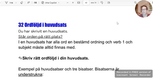 Ordföljd i huvudsats - Meningsbyggnad - การสร้างประโยค - Skrivnyckeln #ordklass #ภาษาสวีเดน #ภาษาสวีเดนเบื้องต้น #ไวยากรณ์ภาษาสวีเดน #ไนท์สวีเดน #svenska #grammatik #satser #swedish #fraser #grundläggande #skrivnyckeln #ordföljd #huvudsats | Hej svenska by Nai Sweden