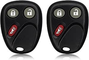 2 Keylessbest Replacement for 2003 2004 2005 2006 2007 Cadillac Escalade Chevrolet Avalanche Equinox GMC Sierra Yukon Hummer H2 Pontiac Saturn Key Fob Remote Control LHJ011 3 Buttons 315MHz