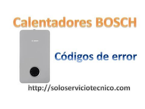 Codigos de error de calentadores BOSCH