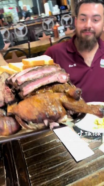 San Antonio BBQ Spread: Brisket and Beef Ribs