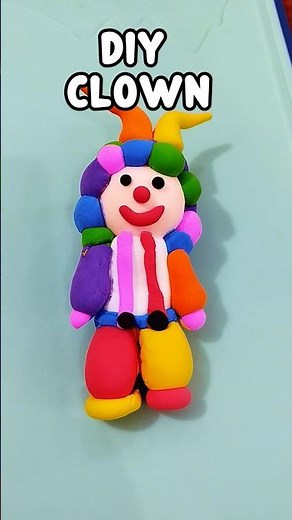We Made a Colorful Clay Clown #diy #ytshorts