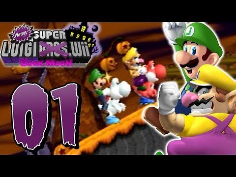WARIO'S A PLAYABLE CHARACTER?!? | Newer Super Luigi Wii : Dark Moon [2P] | Episode #01