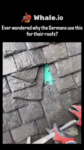 explainingproduction on Instagram: "The post features a video explaining natural slate roofing's irregular, hand-split appearance, which belies its premium status due to labor-intensive installation using copper nails and precise overlaps, evoking a luxurious, timeless aesthetic in European architecture. While often associated with Germany, slate roofs trace back to Roman times across Europe, with abundant deposits in regions like Wales and the Ardennes driving widespread use for practical reaso