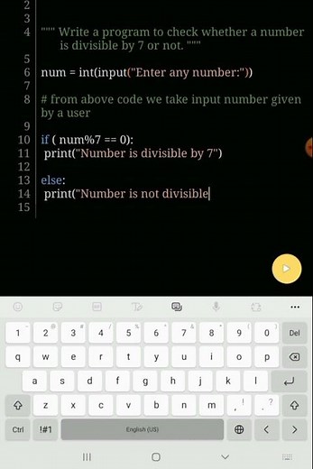 Python program to check whether a number is divisible by 7 or not.