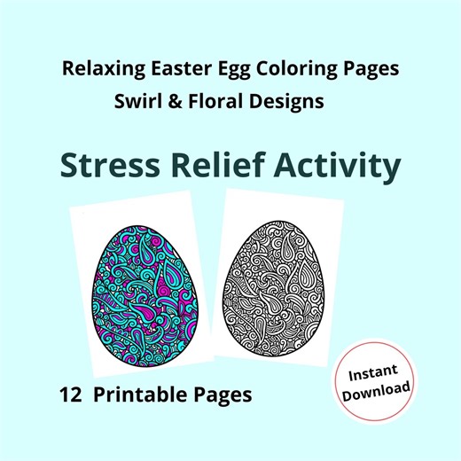 Relaxing Coloring Pages Printable Floral Swirl Designs Adult Anti Stress Mindful Activity PDF Instant Download - Etsy