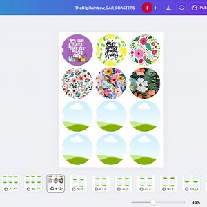 Car Coaster Template Bundle Editable CANVA Template, Drag and Drop Your Photo, Printable Blank Cup Coaster Sublimation Custom Coaster Design - Etsy