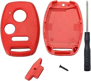 3 Buttons Key Fob Keyless Entry Replacement Remote Shell Case Fit for Honda Accord/Civic/CR-V/Fit/Odyssey/Pilot/Ridgeline/CR-Z (Red)