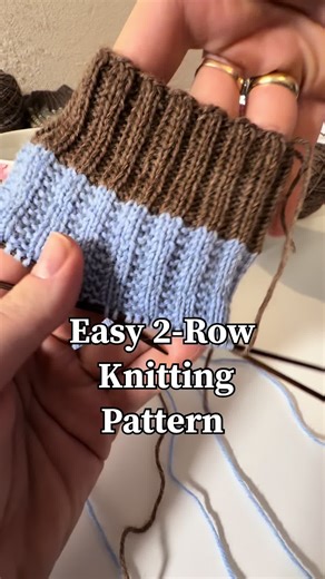 Easy Knitting Pattern for Beginners: 2-Row Repeat