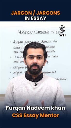 5.7K views · 77 reactions | ~JARGON/JARGONS IN ESSAY✍️ -Essay Series- @furqan_nadeem18 #css #pms #worldtimes #wti #lahore #upsc #ias #essay #english #writing #skills #education #Education #learn #Igreach #explore #instagramgrowth #instagramreach #inspirational #EngageTime #CreatToConvert #Interactive #Discipline #SelfDiscipline #BusinessStratgey #WifiMoney #commonmistakes #outlineofanessay #eassyoutline | World Times Institute | Facebook