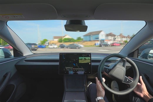 Self-driving Tesla tackles the UK’s most confusing roundabout