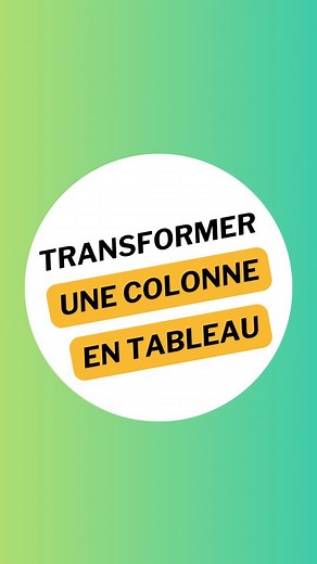 33K views · 355 reactions | Voici LA fonction à maîtriser pour transformer une colonne en tableau 勞  Clique sur le lien dans ma bio pour télécharger mes ressources gratuites et découvrir ma formation Excel (éligible au CPF) #excel #astuceexcel #exceltips #exceltipsandtricks #tutoexcel #apprendresurinstagram #instalearning | Dimby Rakotomalala | Facebook