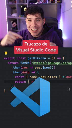 Refactoriza tu código de JavaScript asíncrono que usa Promesas a async/await en un segundo con este trucazo de Visual Studio Code. #programacion #frontend #vscode