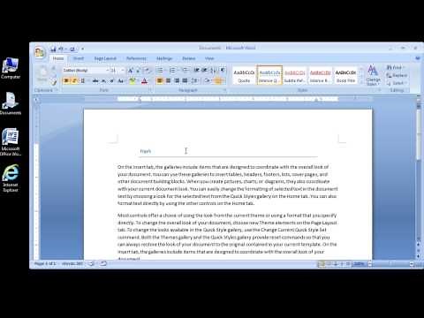 Microsoft Word 2007 Format a heading with Intense Quote style