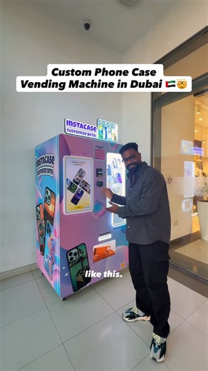 Rafeez Ahmed on Instagram: "Custom phone case vending machine 🤯🎨 This is located in City Centre Shindagha, Dubai 🇦🇪 Costs AED 50 and takes less than 10 minutes to make. Dubai, Dubai Tech, Phone Cases, UAE Technology #dubaitech #dubai #technology"