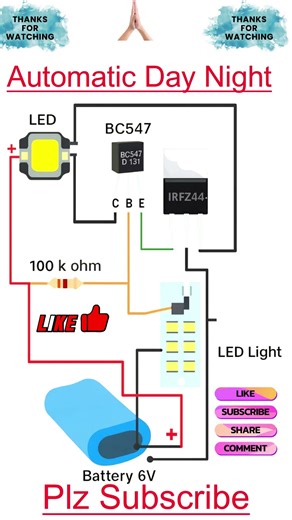Automatic Day Night Light Circuit| #shortsfeed #electronic #electroniccircuit