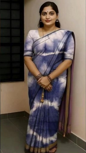 💙 Indigo Tie-Dye Saree Elegance ✨ Traditional Shibori Look | Saree Style 👗🌸