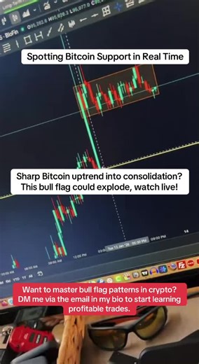 Breaking down Bitcoin’s bull flag pattern with sharp uptrends and sideways consolidation—key to staying in trades. #BullFlagPattern #BitcoinAnalysis #CryptoTradingLive #InvestmentPatterns #WealthFromCharts