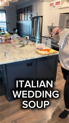 ITALIAN WEDDING SOUP INGREDIENTS for 8 servings *MEATBALLS 1 lb. ground beef or sausage or a combo. 1/2 c. dried breadcrumbs, 1 TBS. dried oregano 1 TBS. dried parsley, 1/2 c. parmesan cheese, 1 egg, SPG❤️, splash of olive oil to fry *SOUP 4 carrots, 3 ribs of celery, 1 large onion, 2 TBS minced garlic, 9 c. chicken broth, 1 c. orzo pasta, 6 oz. baby spinach DIRECTIONS Add meat to large mixing bowl. Add bread crumbs, parsley, oregano, parmesan, egg, SPG. Dive in with your hands a combine. Make t