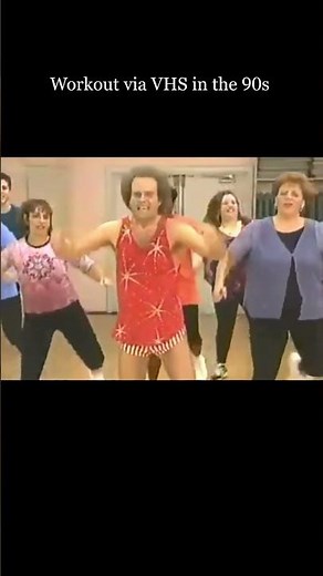 Workout via VHS in the 90s #90s #90sgirl #90snostalgia #90sworkout