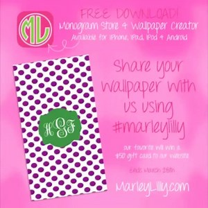 INTRODUCING THE @MARLEYLILLY APP!!! It's a monogram store and wallpaper creator - all in one!! And it's absolutely FREE!! Plus, there's a HUGE coupon in the app as a thank you for downloading!! Apple App Store Link: http://tinyurl.com/k5ubyj6 Google Play App Store: http://tinyurl.com/nytywoe Share your wallpapers for a chance to win a $50 gift card!! #marleylilly #marleylillylove #monograms #monogrammed #mongramlove #weloveourcustomers | Marleylilly - Monogrammed Gifts