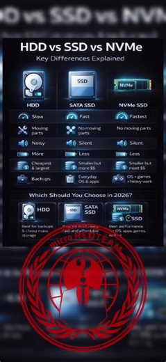 HDD Vs SATA SSD Vs NVMe SSD #microredteam