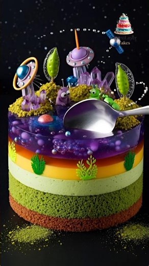 Alien Sea Jelly Cake 🛸✨ | Sci-Fi Extraterrestrial Design by DreamLayer Cakes