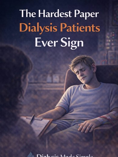 #TikTokLearningCampaign #LearnOnTikTok #dialysis #chronicillness #dialysislife The Paper They Make You Sign When You Leave Dialysis Early If you’ve ever left dialysis early, you’ve probably been asked to sign a paper. Most patients don’t realize what that moment really represents. It’s not about giving up. It’s about listening to a body that’s exhausted after hours of pain, nausea, and fear. If this hit close to home, you’re not alone.