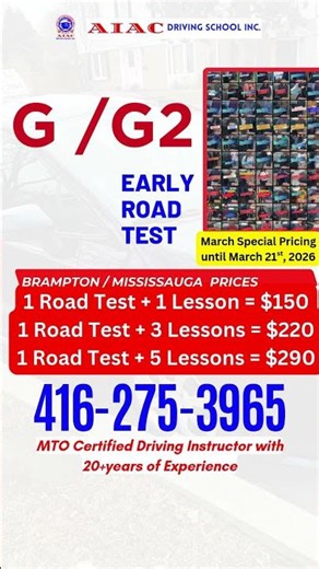 G2 Road Test Ontario | Driving Lessons Brampton