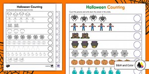 Halloween Counting Objects to 10 Worksheet