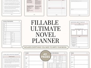 Fillable Novel Planner: Book Writing Guide, Write a Novel Outline, Character Chart, Author Plan - Etsy