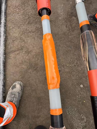Applying the orange stress control mastic on a 33kV Nexans straight join. #electrician #fyp #tips #education | Electrical Engineer