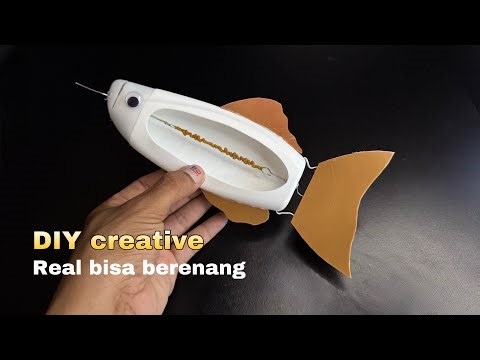 diy kreatif mainan unik mudah ikan botol bertenaga karet
