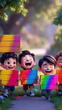 cartoon kids building their wooden playhouse#kids #cartoon #funny #play