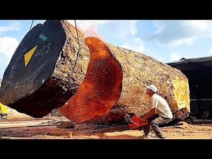 Giant Wood Processing Factory Processes Thousand Year Old Trees,To Amazing Sight Carved Interior