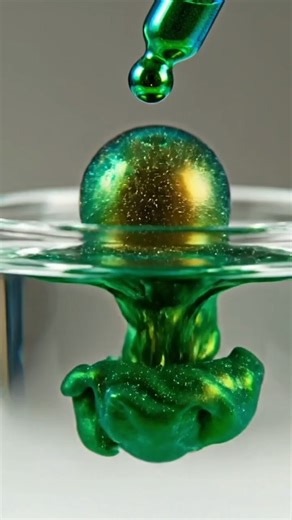 Iridescent Ink Drop ASMR | Slow Motion Bloom #asmr #oddlysatisfying #satisfying #inkart