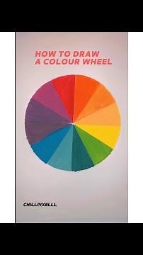How to draw a simple colour wheel | 12 section colour wheel | chillpixelll