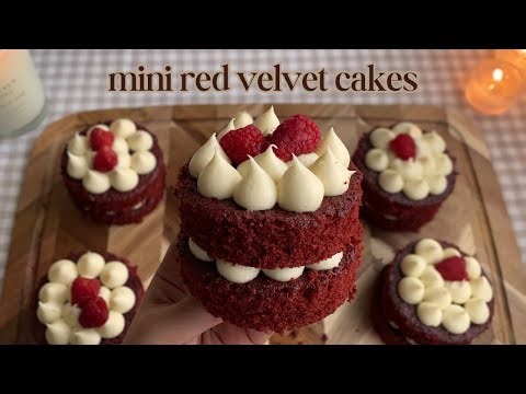 Mini Red Velvet Cakes with Cream Cheese Frosting ♡ Bake With Me