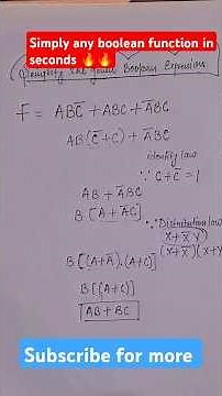 simplify boolean expression using Boolean Algebra booleanalgebra example#shorts​#digitalelectronics