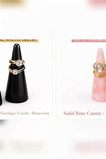 Natural Black Obsidian Luxury jewelry display #BlackObsidian #RingHolder #CrystalLuxury #lelagemstonez #JewelryDisplay