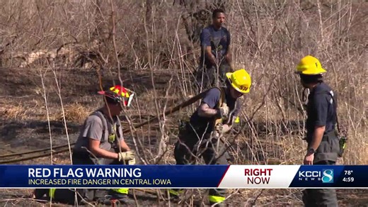 High winds increase fire risk in central Iowa on Monday