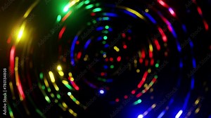 Colorful laser rays flashing blurry effect rotating vj loop 3d render. Particles moving for disco, dj set, music festival, nightclub, nightlife
