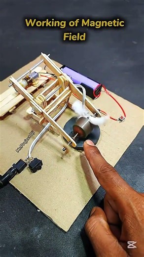 Working of Magnetic Field 🧲🔥⚡ #amazing #simple #experiment #schoolproject #diy #hacks #ideas