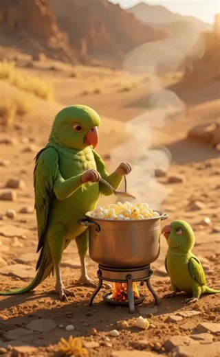 WoW!! PARROT COOKING POPCORN #trendingshorts #viral #parrot #popcorn