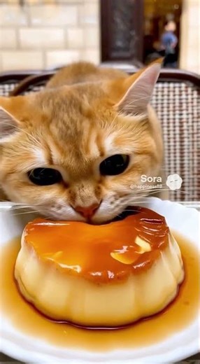 🍮 고양이 푸딩 먹방 😸 ㅋㅋㅋ Cat eating pudding lol #cat #funny #cutecat #asmr #pets