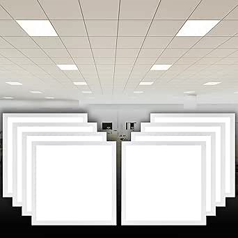 CycevSun 2x2 LED Flat Panel Light Drop Ceiling Fixture, 0-10V Dimmable, 20/30/40W Selectable, 3000K 4000K 5000K Switchable, 120-277V, ETL Listed, 8 Pack