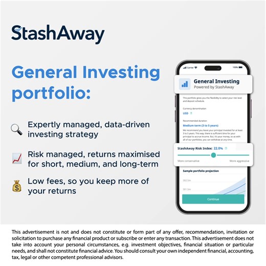 Market news is noise. Do your portfolios listen to data? 📈 🎢 Whether there are market ups and downs, our General Investing portfolios listen to data, not the noise. They’re created to match your risk preference�and optimised based on the state of the economy. 🚀 Here’s why you should explore General Investing by StashAway: 🔍 Your portfolios are managed by experts using a data-driven investing approach. 📈 Your risk is always managed so that you can maximise your returns for the short, medium,